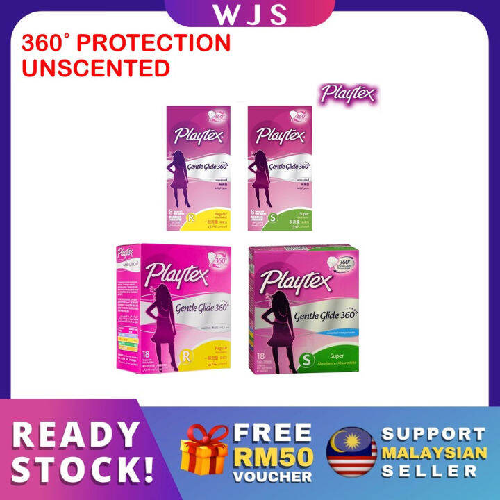 (360 PROTECTION) WJS Playtex Gentle Glide 360 Unscented Tampons With ...