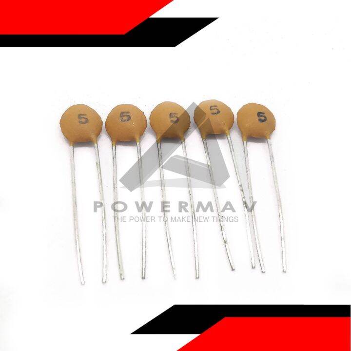 5pcs 5pf ceramic capacitor 50V 5 pf 5 Ceramic Capacitor 50v 5pf Red DIP ...