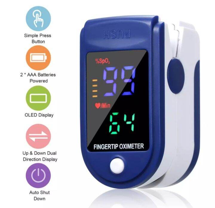 Original Fingertip Pulse Oximeter Blood Oxygen Monitor SPO2 PR PI Heart ...