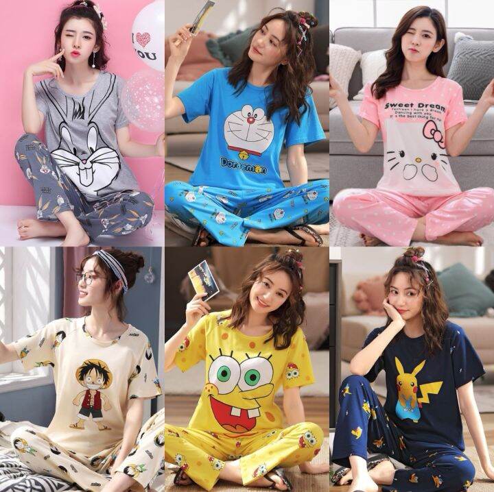 【CRAZY PANDA】1Pcs COD☑ Adult terno pajama 2023 new kasya M-XL（Assorted ...