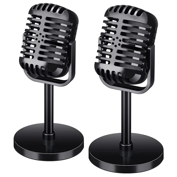 2 Pack Retro Microphone Props Model Vintage Microphone Stage Decor ...