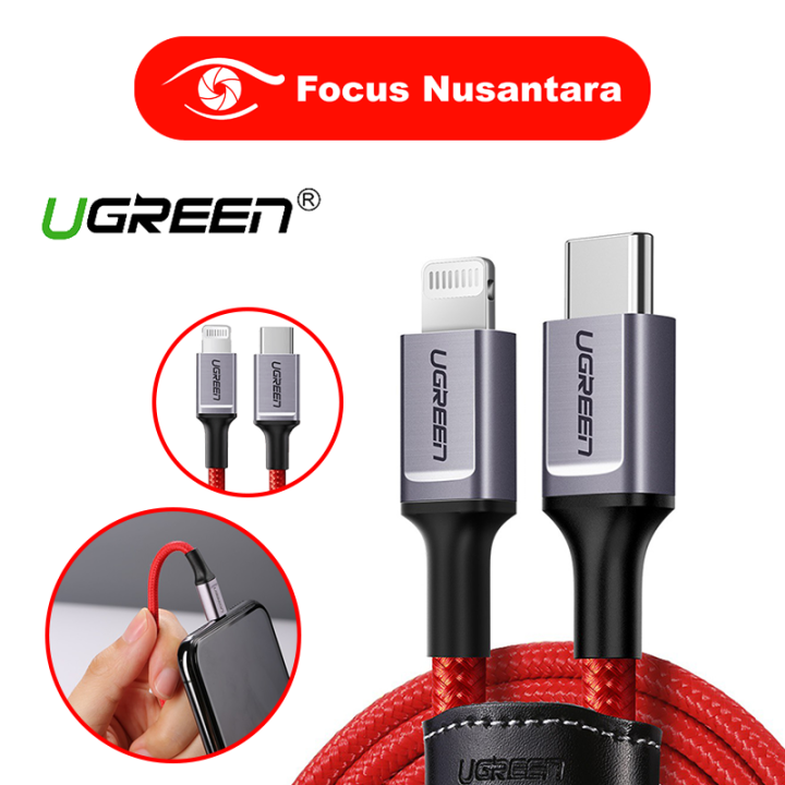 UGREEN Lightning to USB-C 2.0 Male Cable Red - 20309 | Lazada Indonesia