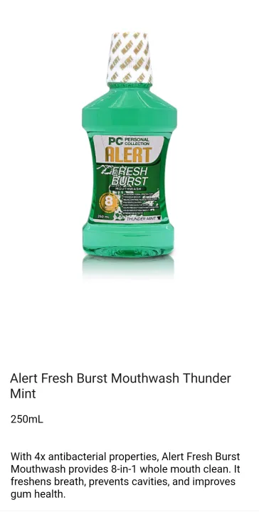 Alert Fresh Burst Mouth Wash 250mL - Thunder Mint & Winter Blast ...
