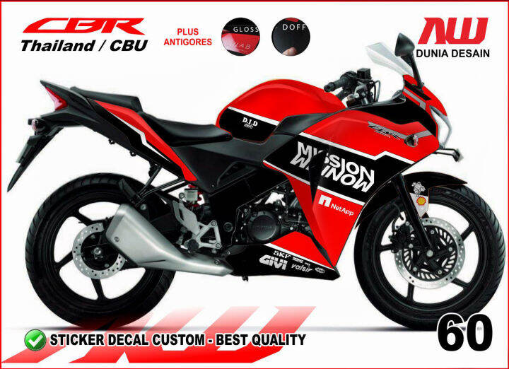 Sticker Decal CBR 150R CBU, CBR THAILAND Desain 60... Decal Honda Keren ...