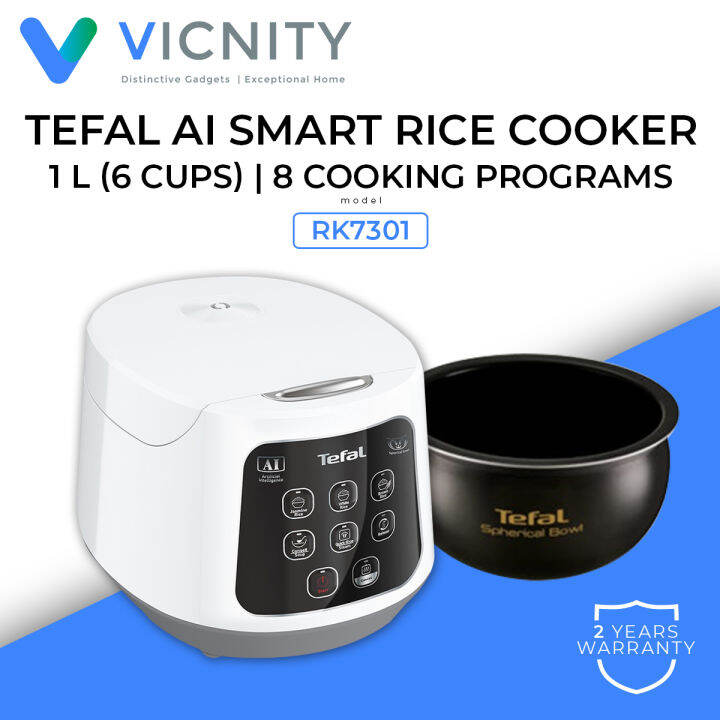 Tefal 1L Easy AI Compact Rice Cooker RK7301 (6 Cups) AI Smart Cooking | Lazada