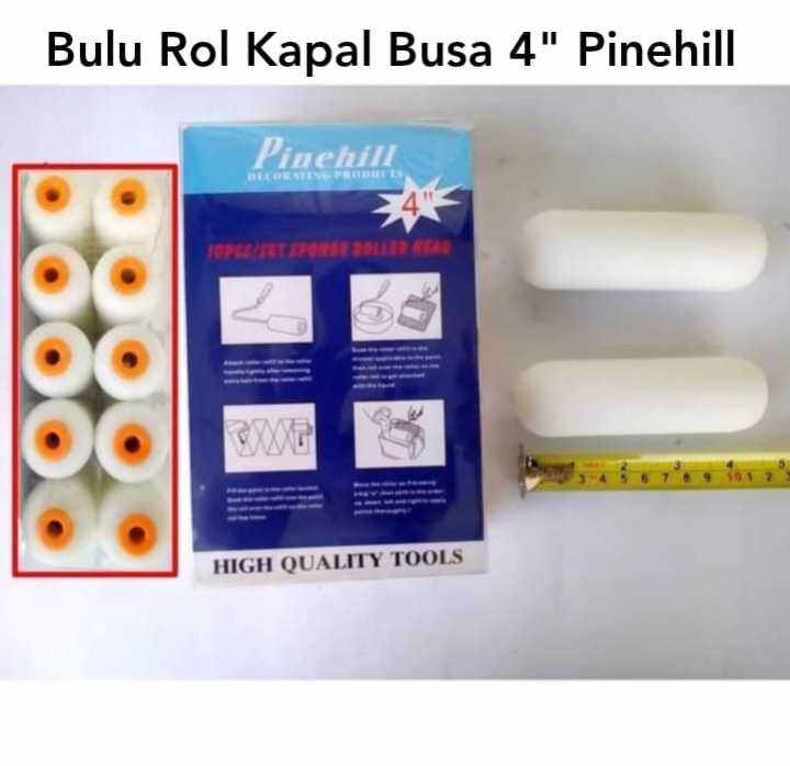 REFILL KUAS ROL 4" BUSA PUTIH BULU ROL KAPAL BUSA 4" PINEHILL PUTIH ...