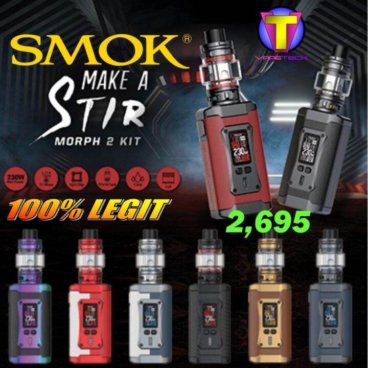 VAPE MOD KIT LEGIT SMOK Morph 2 230W Mod Kit with TFV18 Tank 7.5ml ...