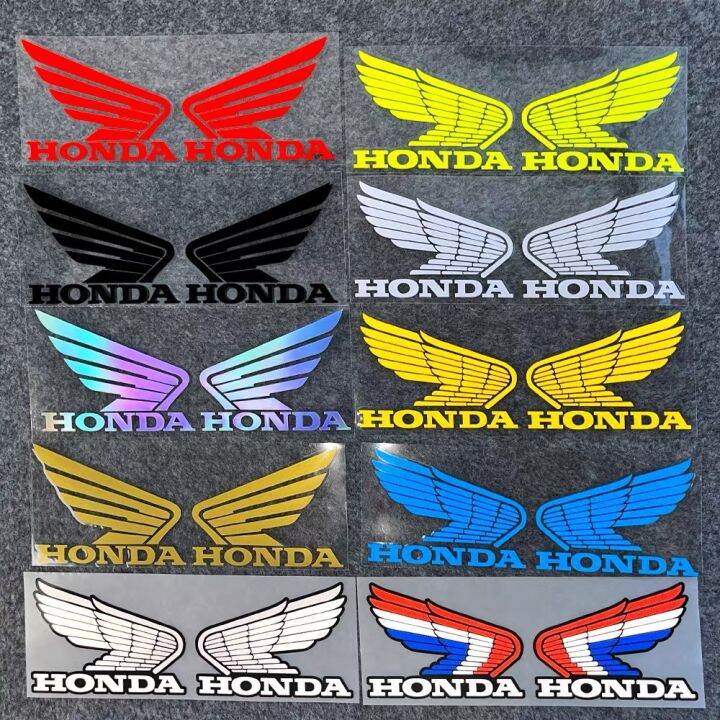 Honda Wing Design Logo Sticker Reflective Laser Rainbow Waterproof ...