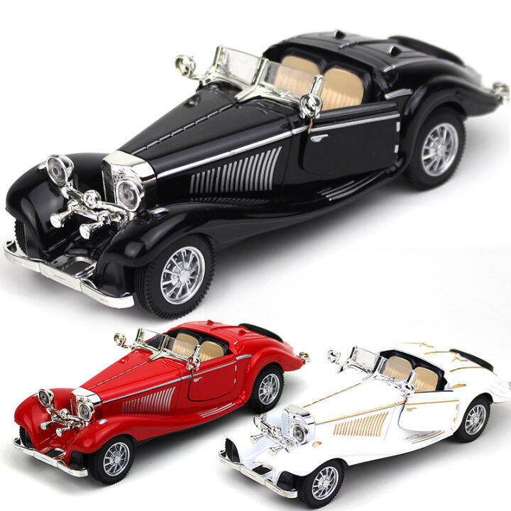 LH 1:28 alloy racing classic model vintage old style car pulled back ...