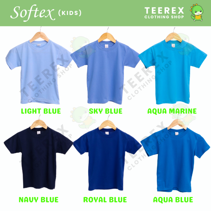 SOFTEX KIDS Roundneck PLAIN T-SHIRT - Shades of Blue | Lazada PH