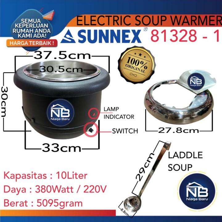 Sunnex Electric Soup Warmer Kettle 10L/ Pemanas Sop Bubur Listrik ...