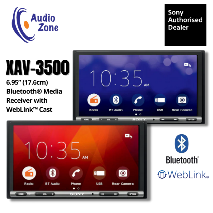 Sony XAV-3500 6.95” Bluetooth® Media Receiver with WebLink™️ Cast | Lazada