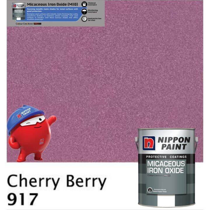 MIO 5L - 917 Cherry Berry • Nippon • Micaceous Iron Oxide • Low Gloss ...