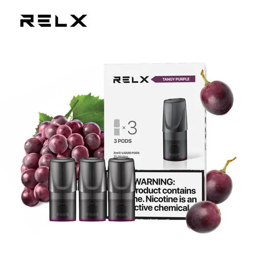 RELX 3 in 1 AUTHENTIC Relx Pods GRAPE/ TANGY PURPLE FLAVOR Electric ...