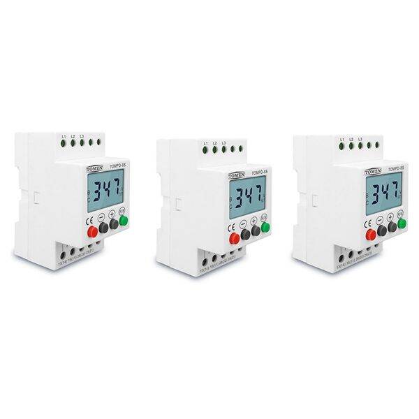 TOMZN 3 Phase Din Rail Voltage Relay Adjustable Under Over Voltage ...