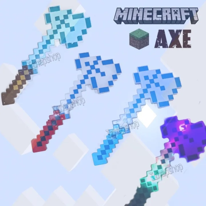 Minecraft pixel axe toy with light and sound for kids | Lazada PH