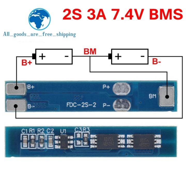 TZT 2S 3A Li-ion Lithium Battery 7.4v 8.4V 18650 Charger Protection Board bms pcm for li-ion ...