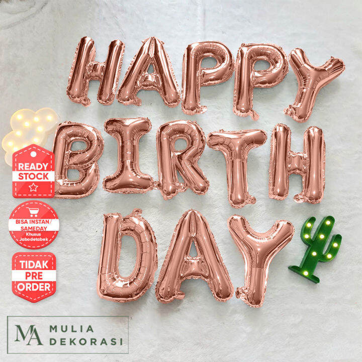 Balon Foil Happy Birthday One Set Balon Pesta Birthday Party Ulang ...