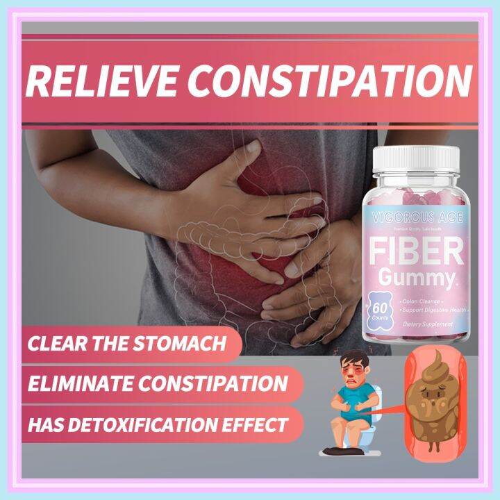 ♙Relieve Constipation Fiber Gummies Colon Cleanser Detox Control Weight ...
