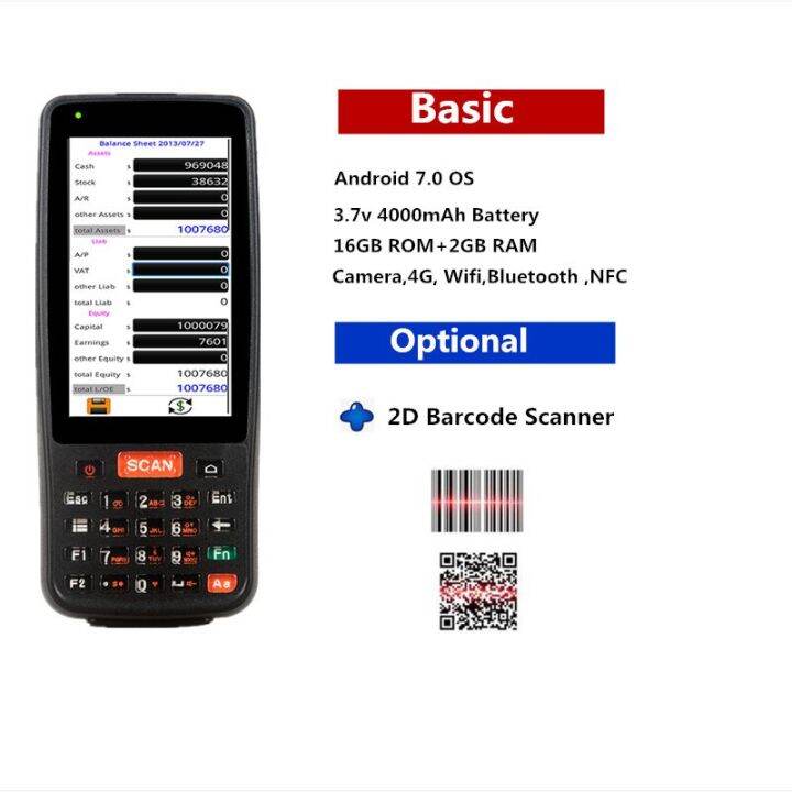 Android Handheld Mobile POS Terminal Rugged PDA Camera Scanner RFID Reader Wifi 4G Bluetooth ...