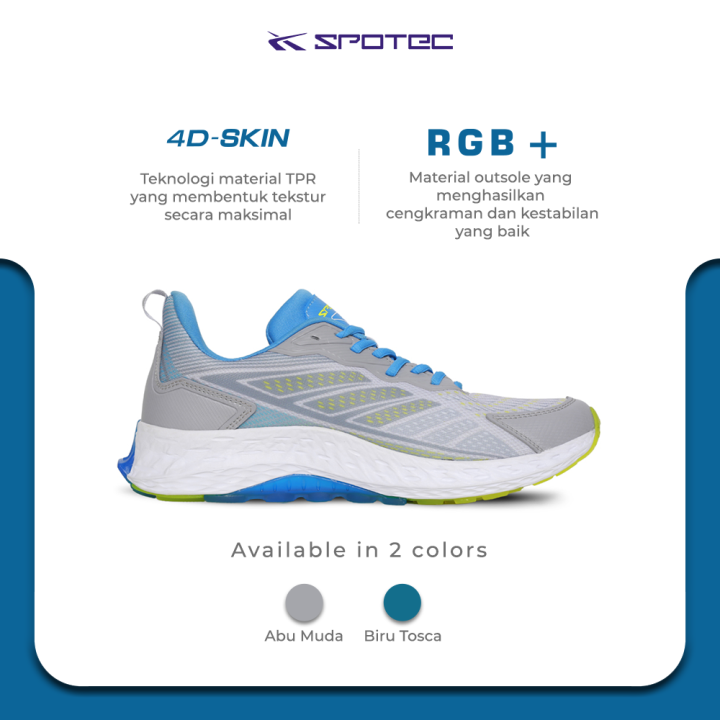 Spotec Sepatu Running Heroz Abu Muda - Biru Muda | Lazada Indonesia