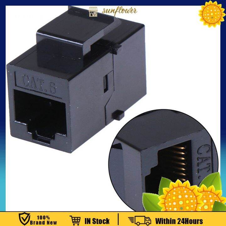 10Pcs RJ45 CAT6 Connector Keystone Jack Ethernet Network Inline Coupler ...
