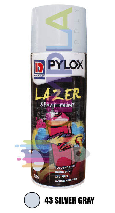 Nippon Paint Pylox Lazer Spray Paint [SILVER GRAY] | Lazada PH
