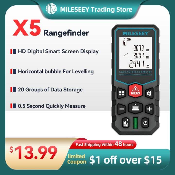 Mileseey X5 X6 New Model Laser Rangefinder Tool Distance Measure Meter ...