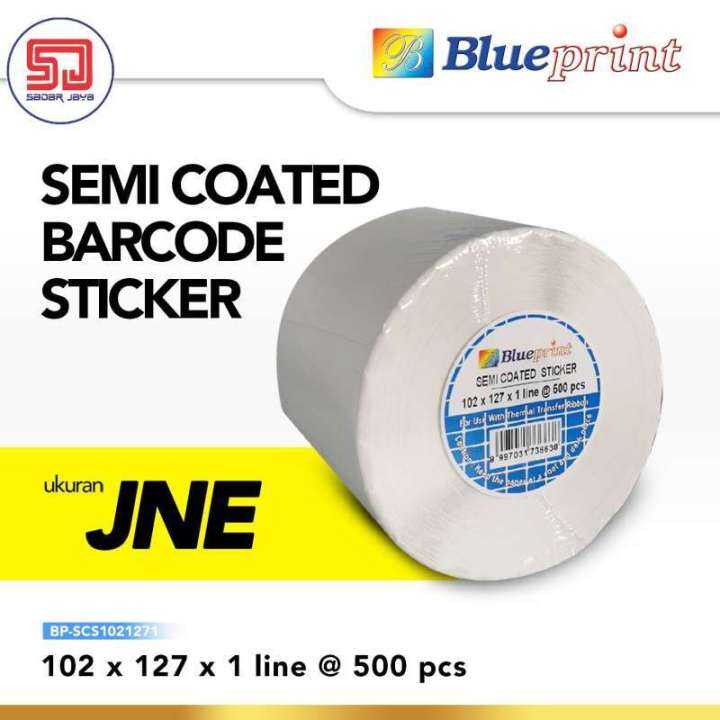 Sticker label Barcode BLUEPRINT 102x127x1 Line Semi Coated Label Resi ...