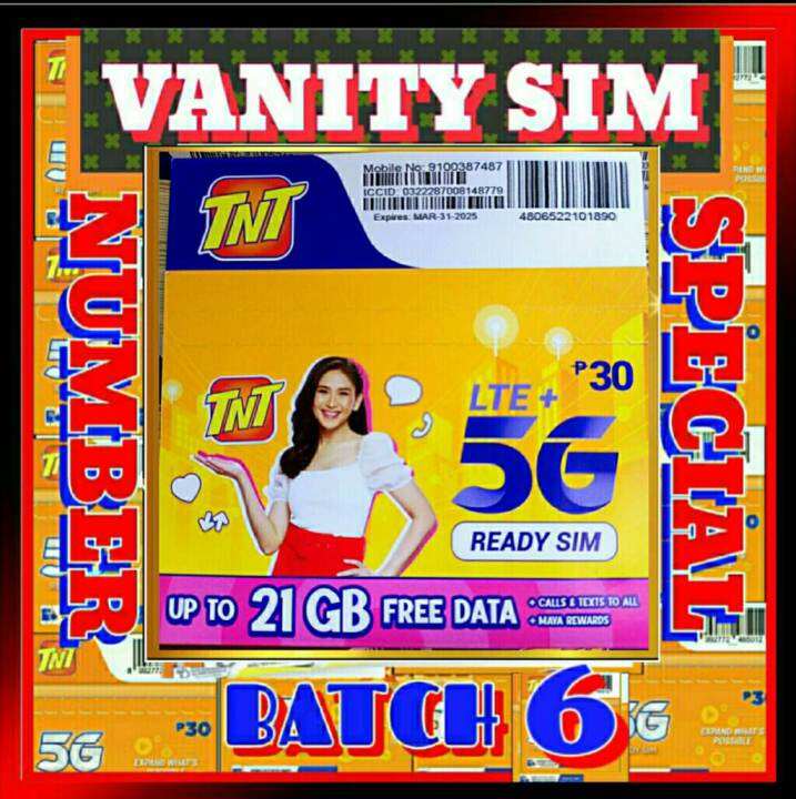 TNT SIM CARD 5G VANITY SPECIAL NUMBER (Batch 6) Brand New & Sealed ...