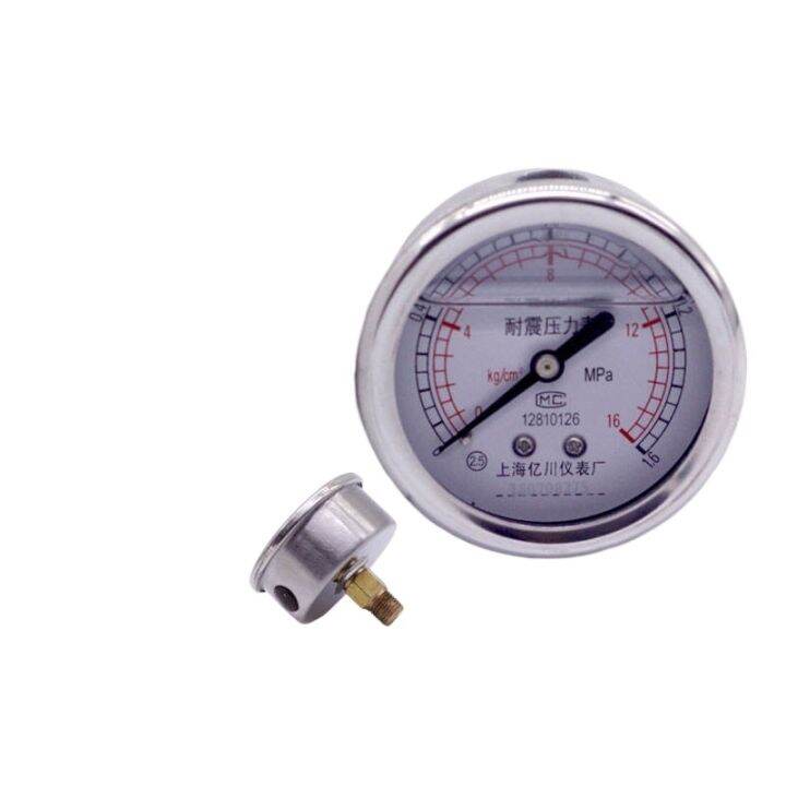YN60Z axial edge-less seismic pressure gauge 60MM surface seismic with oil back-connected ...