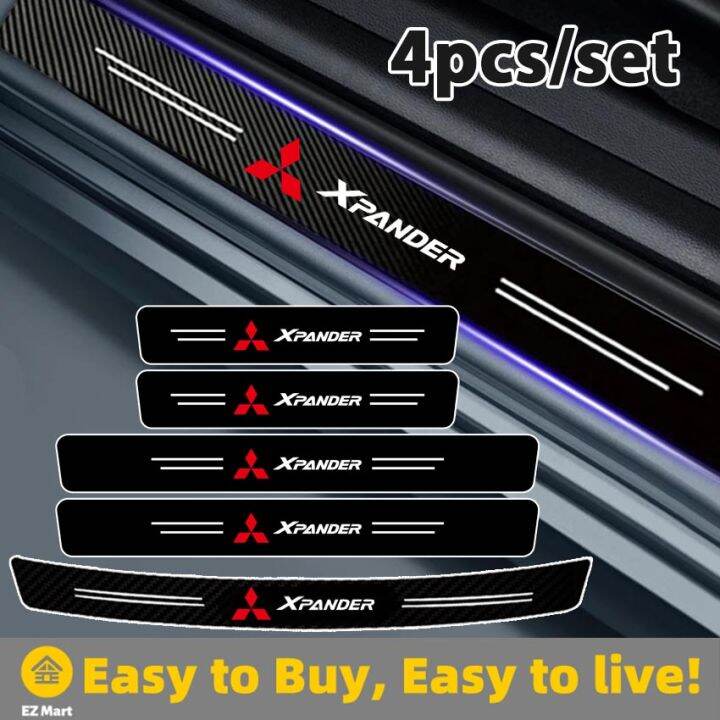 【XPANDER】4PCS Car Door Sill Strip Anti Scratch Side Door Step Carbon ...