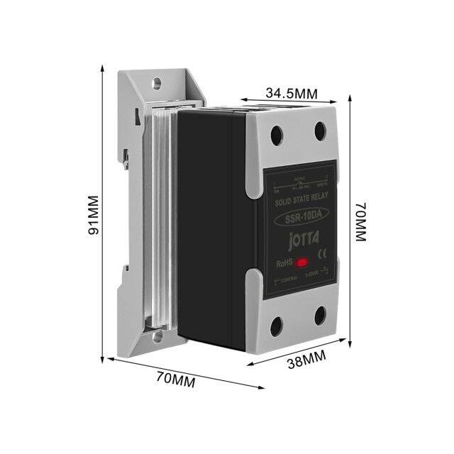 Din Rail ติดตั้ง Ssr Single Phase Solid State Relay พร้อม Heat Sink Ssr ...