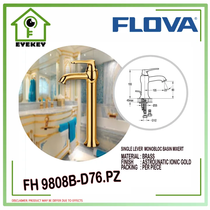 FLOVA SINGLE LEVER MONOBLOC BASIN MIXER FH 9808BD76PZ | Lazada PH