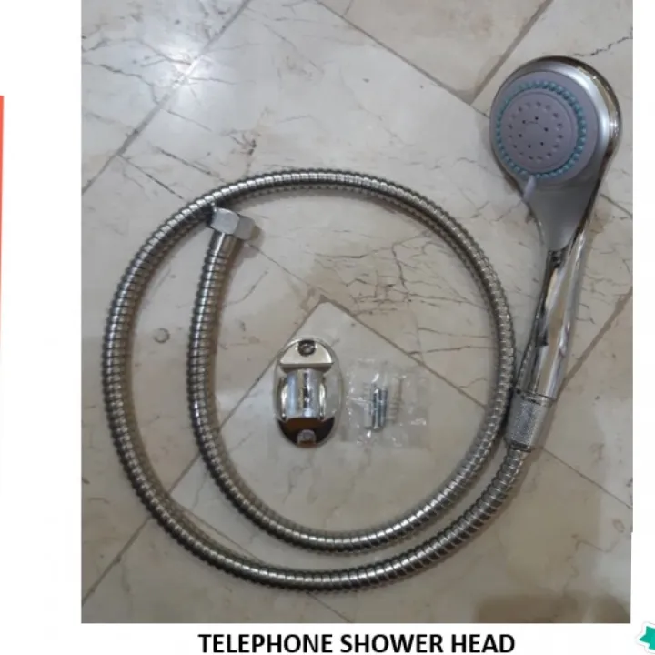 Telephone Shower with Flexible Hose Adjustable Rainfall Telephone ...