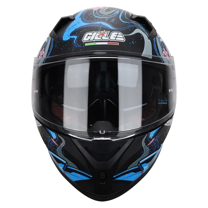 GILLE GTS V1 ARMOR MATTE BLUE FULL FACE DUAL VISOR HELMET affordabuyph ...