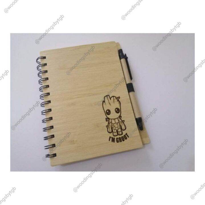 Engraved Bamboo Notebook with Kraft Pen (Personalized) | Lazada PH