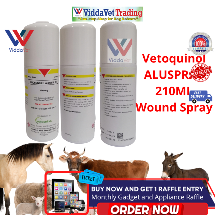 Viddavet France Aluspray 210ml wound spray for animals / Imported from ...