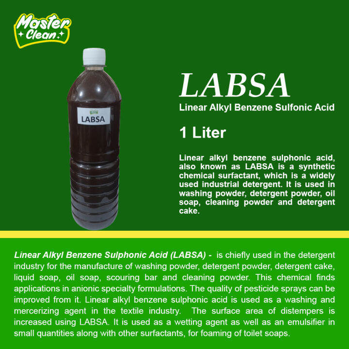 Linear Alkyl Benzene Sulphonic Acid (LABSA), Degreaser 1 Liter ...