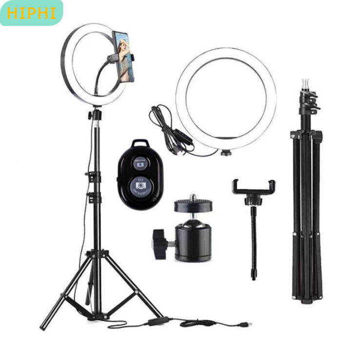 HIPHI ไฟไลฟ์สด ไฟวงแหวนLED ไฟแต่งหน้า ชุดไฟไลฟ์สดไฟLed+พร้อมขาตั้ง2.1 ...
