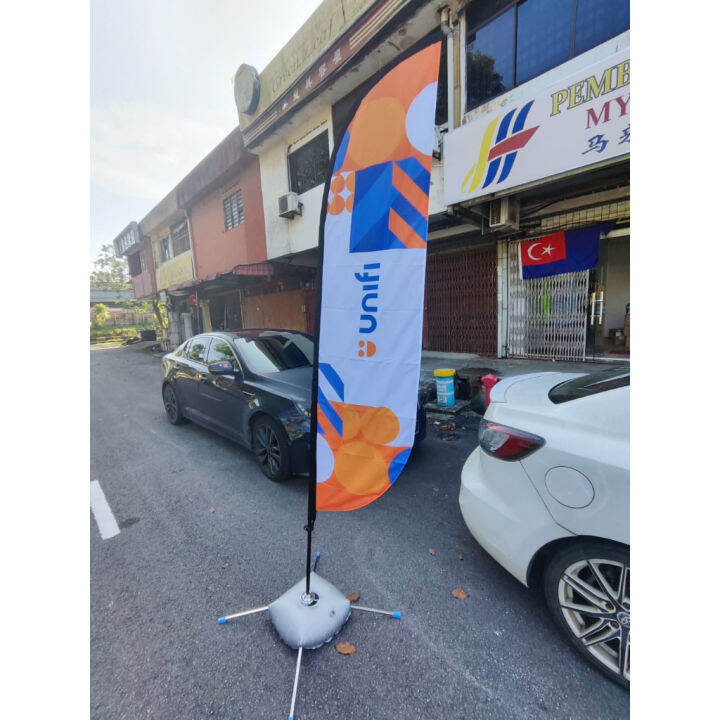 Unifi 3 Meter Full Set Feather Flag Beach Flag Wind Flag Ready Stock