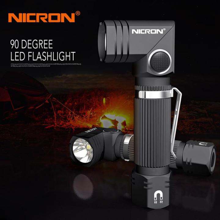NICRON Led Flashlight B74e(N7) Handfree Dual Fuel 90 Degree Twist head ...