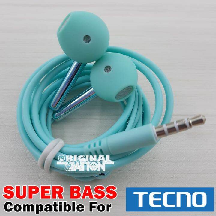 TECNO Headset Biru Super Bass Original For Tecno SPARK Go 2023 , Tecno ...