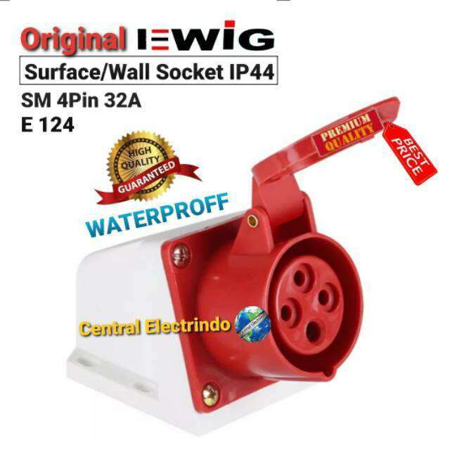 Surface Mounting Wall Socket 4Pin 32A (E124) EWIG. | Lazada Indonesia