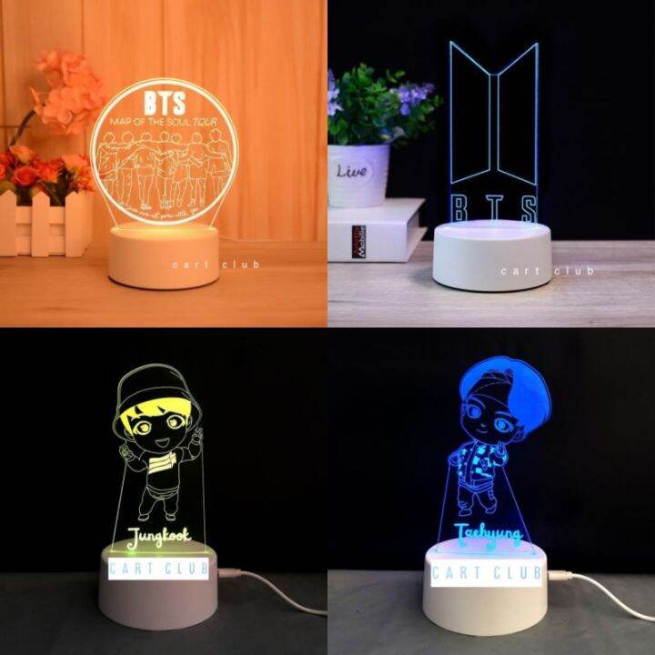 BTS BLACKPINK KPOP 3D LED Night Light Desk Lamp ARMY BT21 TINYTAN ...