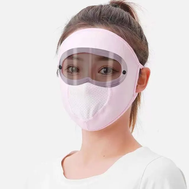 HONG HONG หน้ากากผ้าไหมน้ำแข็งพร้อมแว่นกันแดดในตัวหน้ากาก กันแดด กันลม ...