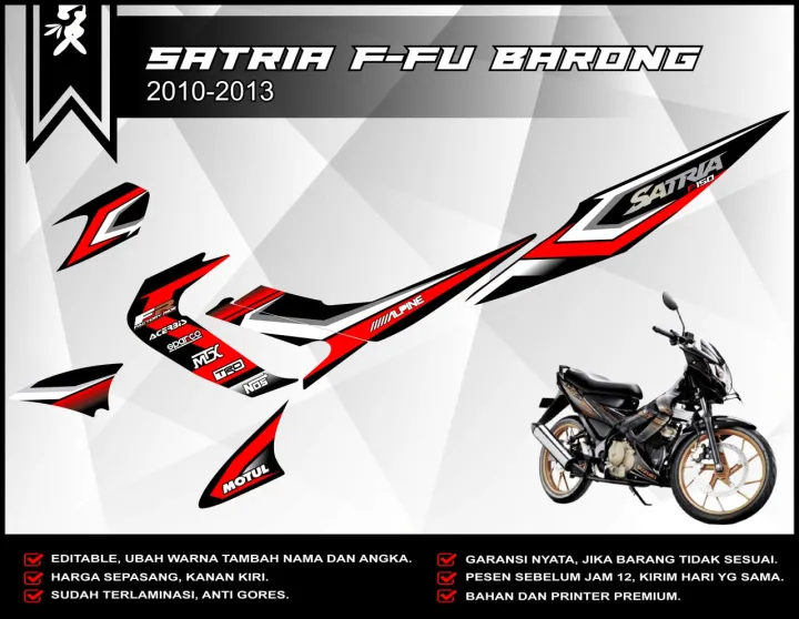 Stiker Striping Decal Hologram Motor Satria Lama/Satria Barong Racing ...