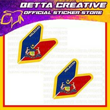 Small Stickers - JDM Melaka Malaccan Flag 2 pcs Motor / Helmet / Laptop ...