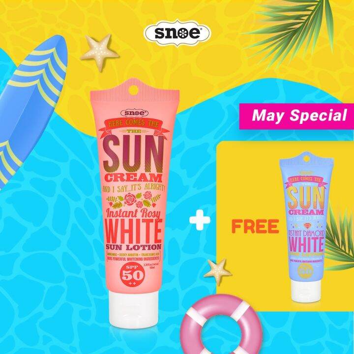 Snoe Beauty Here Comes The Sun Cream Instant Rosy White Sun Lotion with ...