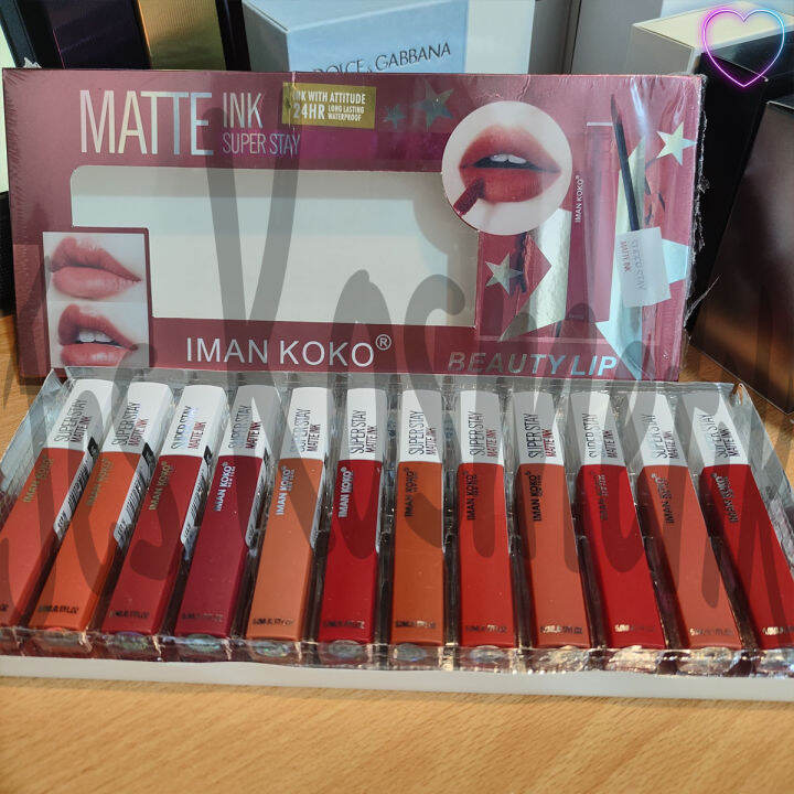 Iman Koko Lipcream Barcode Superstay Matte Ink 1 Box Isi 12 Pcs ...